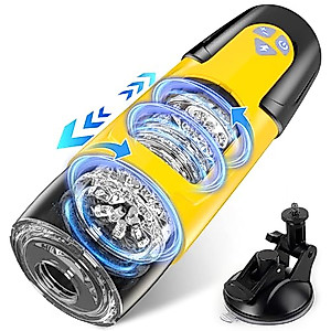 Sex Toys for Men Automatic Male Masturbator, Male Sex Toys Masturbators Cup with 7 Thrusting &Rotating Modes for Penis Stimulation, Electric Pocket Pussy Male Stroker, Adult Sex Toy with Suction Base