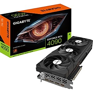 Gigabyte GeForce RTX 4090 WINDFORCE V2 24GB Graphics Card - 24GB DDR6X, PCI-E 4.0, Core 2520Mhz, 3 fan Windforce cooling system, Anti-sag bracket, DP 1.4, HDMI 2.1a, NVIDIA DLSS 3, GV-N4090WF3V2-24GD