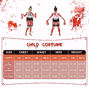 HPMNS Halloween Kids Zombie Cheerleader Costume L