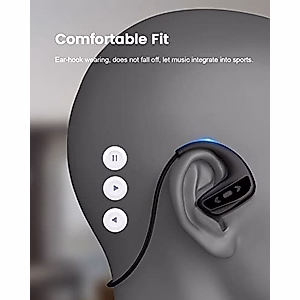 CYBORIS Wireless Bluetooth Headphones, IPX8 Waterproof Swimming Headphones, 16GB Mp3 Player Workout Headphones - Built-in Bone Conduction Waterproof Horn in-Ear Earphones for Run, Swim, Cycle