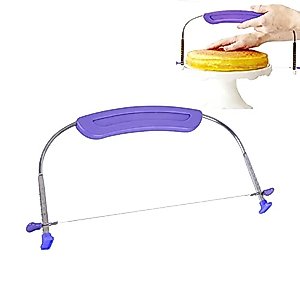 WAFJAMF Adjustable Cake Leveler Cutter, Professional Cake Slicer with Stainless Steel Wires and Handle for Leveling Tops of Layer Cakes Suitable for 10 Inch Cake