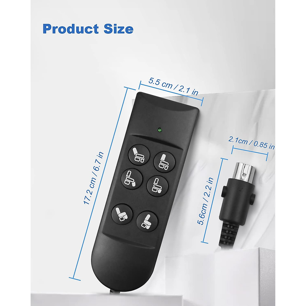 YIGUCS 6Button Power Lift Chair Remote Control Replacement with 5-Pin Plug Extension Cable Fit for Okin Lazyboy Golden Catnapper Dewert Limoss Power Lift Recliner Chair Home Recliner Hand Control