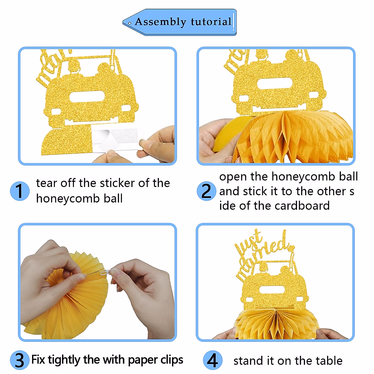 8 PCS Engagement HoneyComb Centerpiece, Bachel*rette Party Decorations Honeycomb Centerpieces, Bridal Shower Engagement Party Decorations Sign