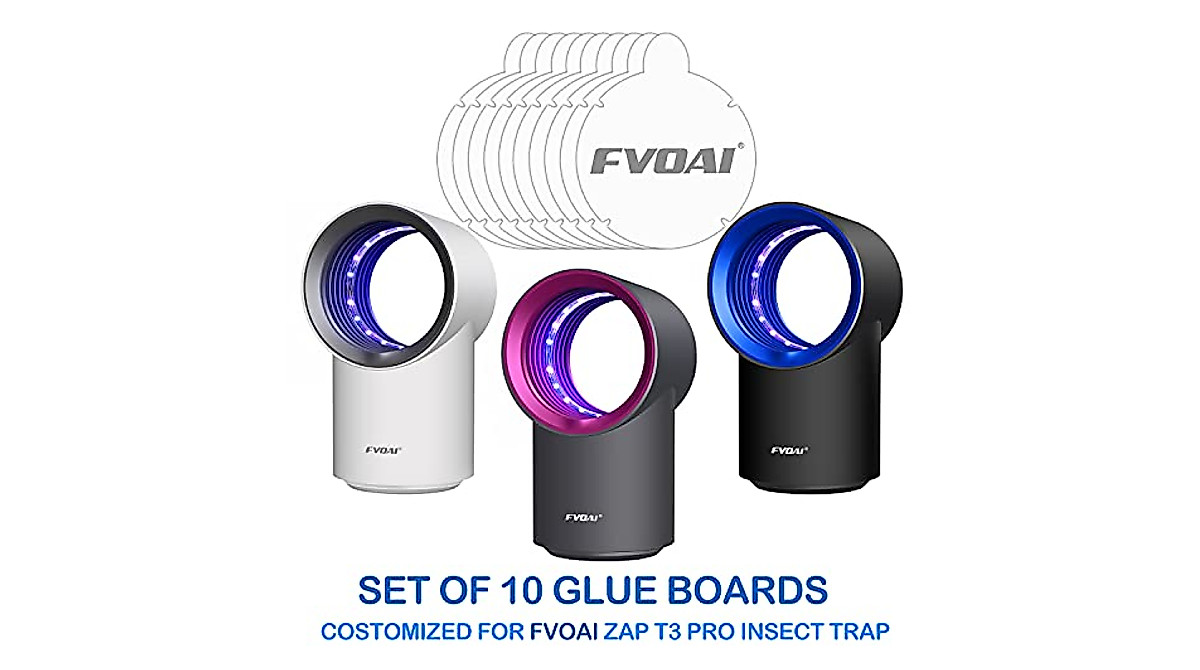 FVOAI Zap T3 Pro Insect Trap Sticky Glue Boards (Pack of 10)