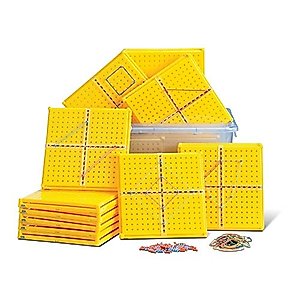 hand2mind XY Coordinate Pegboard Classroom Basics Kit, Prealgebra, Geo Board, Geometry Sets, Learning Shapes, Classroom Supplies, Math Manipulatives, (Set of 30)