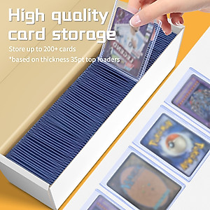 sysdmno Trading Card Storage Box for Toploader,Baseball Card Storage Box, 6 Pack Toploader Storage Box Holds 1200 Top loaders, Fits Sports, Football, Basketball and Trading Cards