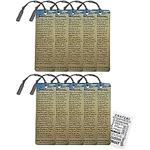 Footprints in The Sand Bookmark - with Gray Tassel| 10 Footprints Poem Bookmark, 1 Pocket Size Motivational Card | Inspirational Christian Cardstock Prayer Bookmarks Set for Bible Study, Book, Journal