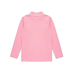 YiZYiF Kids Boys Girls Turtleneck Long Sleeves T-Shirts Thermal Tops Athletic Tee Baselayer Shirts Pink 9-10 Years