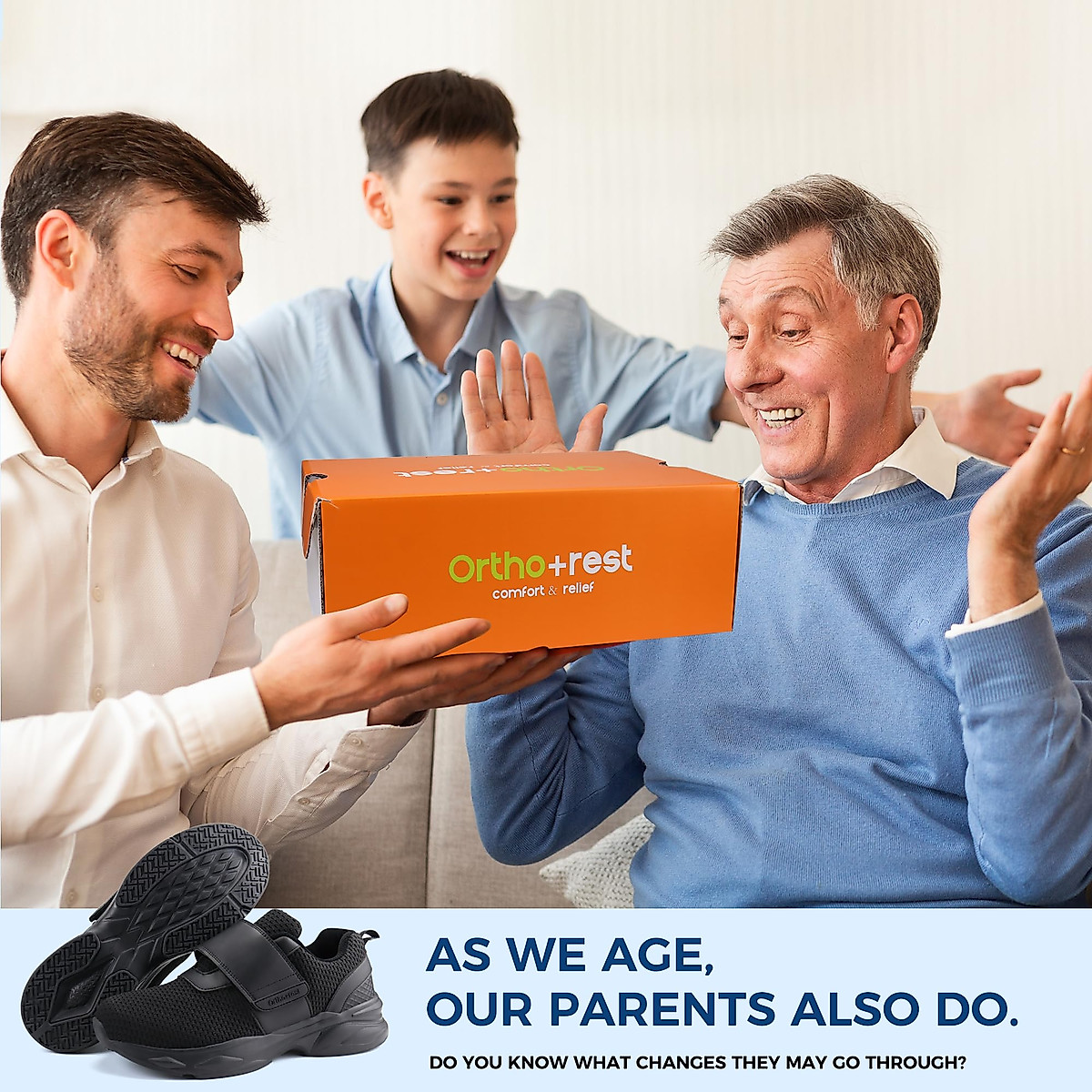 Ortho+rest Men Diabetic Walking Shoes Edema Shoes for Swollen Feet Arch Support Orthopedic Sneakers (11,Black)