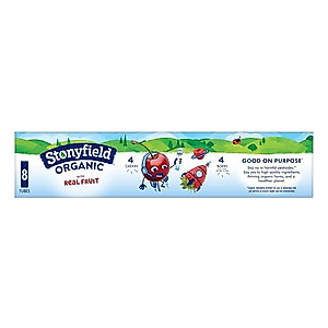 Stonyfield Organic Kids Cherry & Berry Lowfat Yogurt Tubes Variety Pack, 2 oz., 8 Ct - #1 Organic Kids Yogurt, No Artificial Flavors or Sweeteners
