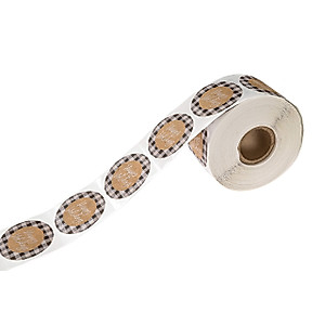 Black and White Buffalo Plaid Happy Holidays Stickers/500 Christmas Tags