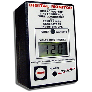 TRC AECM20020-3-012 Electra Check Digital Monitor for All AC Power Sources, Black with White Face Small