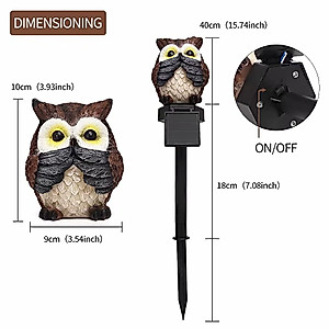 TastyHome Solar Owl Decor 3 Packs, Owl Solar Light Waterproof with Stake for Garden Decoration£¬Owl Solar Path Light Lamp Garden Sculptures & Statues for Lawn Backyard Decor
