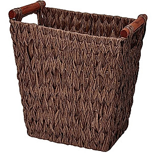 GRANNY SAYS Bundle of 1-Pack Wicker Wastebasket & 1-Pack Wicker Bathroom Wastebaskets