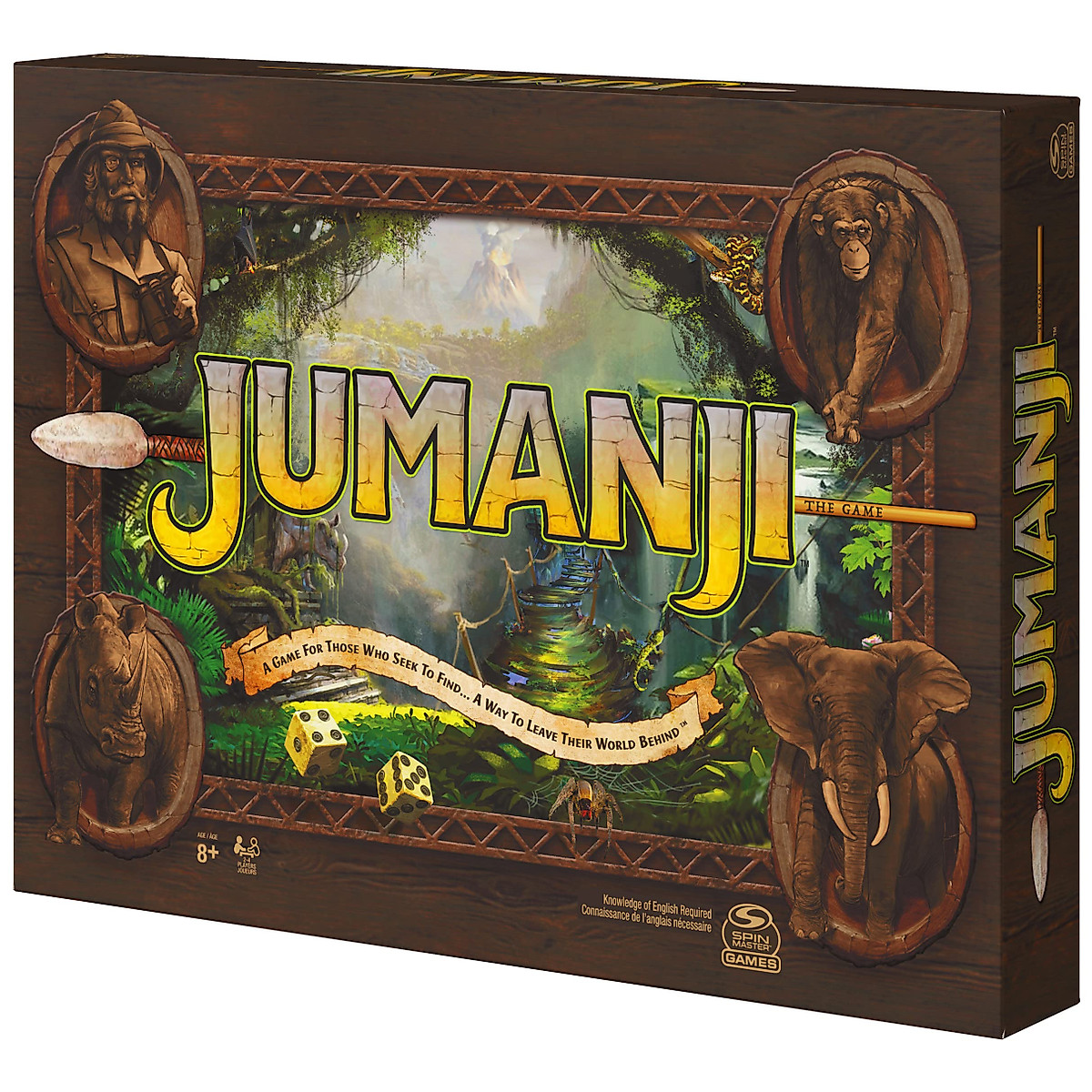 Jumanji The Game, The Classic Scary Adventure Family Board Game Based on The Action-Comedy Movie, for Kids and Adults Ages 8 & up