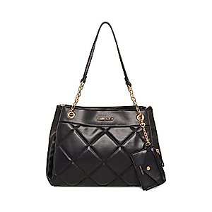 Anne Klein Womens Anne Klein quilted satchel, Black, One Size US