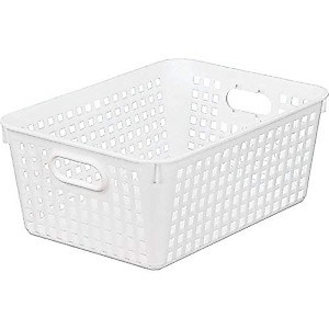 Really Good Stuff - 666014 Plastic Storage Baskets for Classroom or Home Use – Stackable Mesh Plastic Baskets with Grip Handles – Bright Neon Colors – 13" x 10" (Set of 6)
