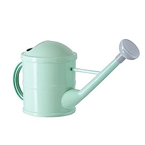 Small Mint Green Plastic Watering Can with Long Spout Sprinkler Head for Garden, Indoor and Outdoor Plants, Flowers (0.4 Gallon)