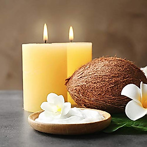 CocoSoy Scented Pillar Candles EcoAroma Natural Flower & Plant Fragrance Oils Aromatherapy & Home Scented , Organic Eco Wax 3' D x 6 " H Beautiful Marble Bamboo & Lily