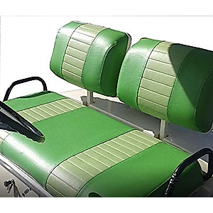 Club Car Pre 2000 "STAPLE ON" Golf Cart Seat Cover With Matching Rear Facing Seat Cover (2 Stripe)