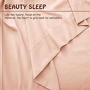 Vonty 4 Piece Full Sheet Set - Luxury Brushed Microfiber Sheets, Blush Pink Bed Sheets Set - 1200 Thread Count Sheets - Cooling and Wrinkle Resistant Bedding Sheets & Pillowcases with Deep Pocket