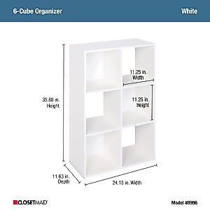ClosetMaid 8996 Cubeicals Organizer, 6-Cube, White
