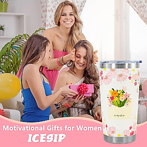 Icesip 20oz Inspirational Stainless Steel Tumbler with Straw & Brush - Best Friend Friendship, Holiday and Christmas Gifts, For Women Tumblers,Leakproof Travel Mug