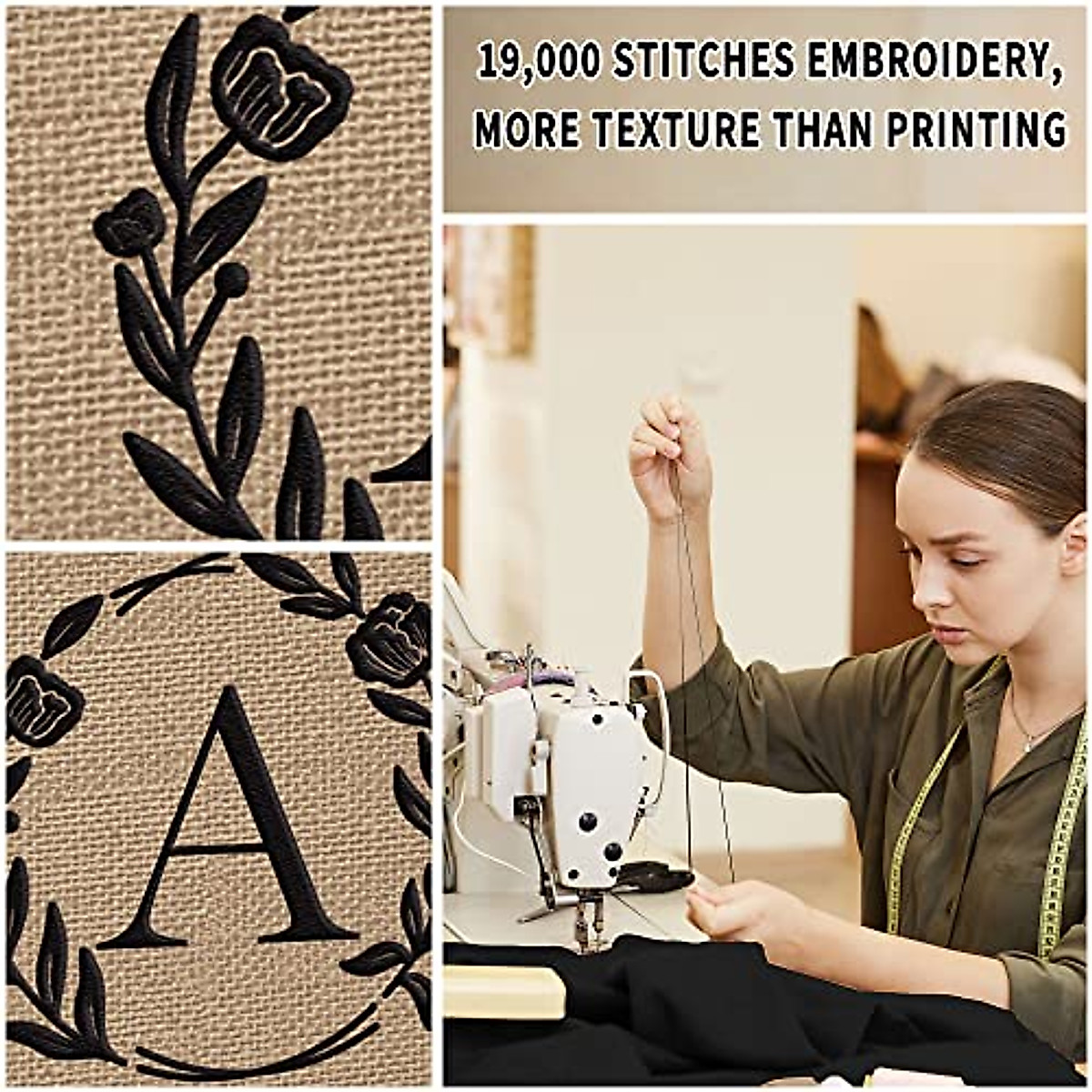 YOOLIFE Gifts for Women - Birthday Gifts for Women, K Initial Jute Tote Bag Gifts Friends Female Teacher Appreciation Gifts Personalized Bridesmaid Wedding Gifts Mom Birthday Gifts for Her Women