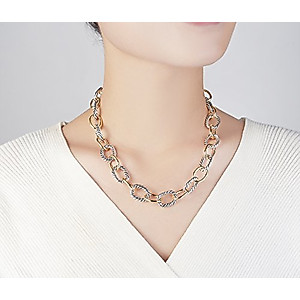 UNY JEWEL Twisted Cable Wire Link Chain Bracelet Two Tone Designer Brand Inspired Women Jewelry Valentine Christmas Gift (Silver)