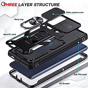 LeYi for Samsung Galaxy S20 FE 5G Case with Slide Camera Cover + [2 Packs] Tempered Glass Screen Protector, Military-Grade Phone Case with Kickstand, Black [NOT FIT S20]