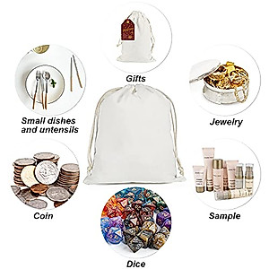 HRX Package 20pcs Muslin Bags 8x10 inches, Cotton Drawstring Bag Fabric Gift Pouches Sachet for Jewelry Party Favors Wrapping DIY