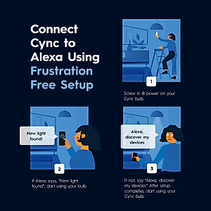 GE CYNC Smart LED Light Bulbs, Color Changing Lights, Bluetooth and Wi-Fi Lights, Works with Alexa and Google Home, A19 Light Bulbs, 2 count (Pack of 1)