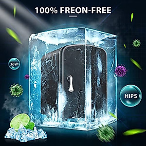 Mini Fridge 4 Liter AC/DC Energy Saving Cooler And Warmer Refrigerator, Portable Personal Fridge For Office, Car, Bedroom, 100% Freon-Free Great For Skincare, Fruit, Food, Medicine(Black) - F