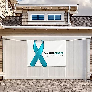 Ovarian Cancer Awareness Month in September We Wear Teal Backdrop Banner Holiday Decoration Photo Booth Background Tapestry Decor Supplies for Party Home Office 47 * 71 Inches