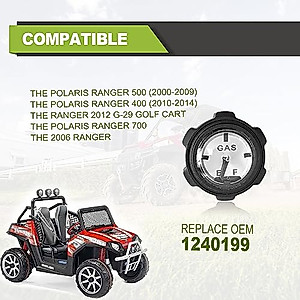 Ranger Gas Cap with Gauge, UTV Fuel Gas Cap Gauge Compatible with Polaris Ranger 400 425 500 700 TM Fuel Gauge # 1240119, Anti-Corrosion Material