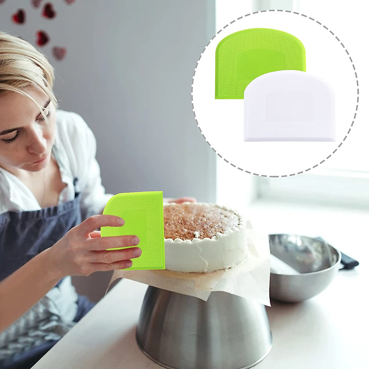 Set of 4, Pastry Brushes and Dough Scraper, findTop Basting Oil Brush with Boar Bristles Wooden Handle Hanging Hole with Extra Dough Scraper for Bread Dough BBQ Sauce Baking Cooking