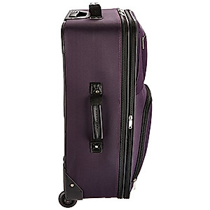 Rockland Journey Softside Upright Luggage Set, Expandable, Purple, 4-Piece (14/19/24/28)