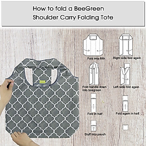 BeeGreen Polka Dot Constellation Zigzag Stripe Reusable Grocery Bags Foldable Bulk 12 Pack, Geometry Reusable Shopping Bags Extra Large 50LBS Heavy Duty, Machine Washable Reusable Bags for Groceries