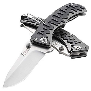CRKT Drip Tighe EDC Folding Pocket Knife: Assisted Opening Everyday Carry, Satin Blade, Thumb Stud, Liner Lock, G10 Handle with Carbon Fiber Overlays, Pocket Clip 1190