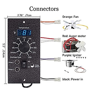 Replacement Parts for Traeger Temperature Control Panel Digital Kit for Traeger Pro 20/22/34 Bac365 Pro Series Wood Pellet Smoker Grills Controller, Including Sensor and Meat Probe 2pc