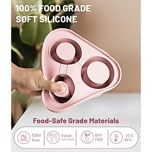 Ice Cube Tray for Stanley 40Oz Tumbler Cup, Silicone Cylinder Ice Cube Shape Mold with Lid and 4 PCS Straw Covers,Fit for Ice Drinks, Tea, Coffee,Whiskey, Cocktails And More (Rose Quartz Pink)