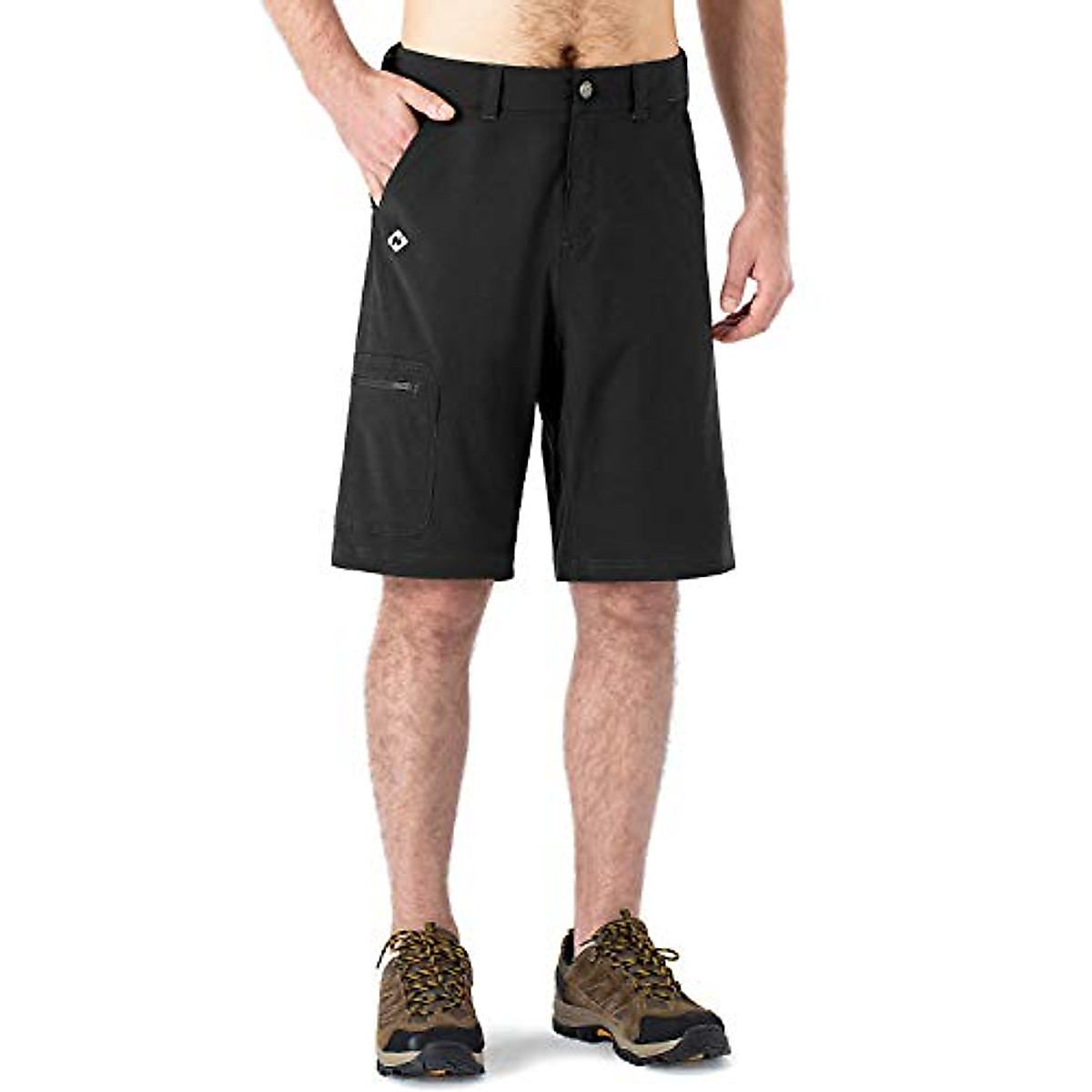 NAVISKIN Men’s 10.5" UPF 50+ Sun Protection Cargo Shorts Quick Drying Outdoor Recreation Shorts Fishing Hiking Multi Pockets Black M