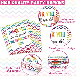 Thank You Party Plates Napkins We Appreciate You Tableware Teacher Appreciation Dinnerware Be Thankful to Teacher Doctor Staff Disposable Plates Fork for Congratulations Graduate Party Supply Serve 24