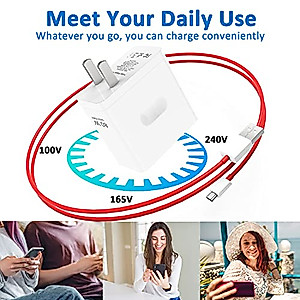 80W SuperVooc Charger for OnePlus 10Pro/10R, 65W Warp Charger for OnePlus 9Pro/9/8T/Nord 2T/9R/9RT,Super Fast USB C Wall Charger Block Replacement with 3.3ft Ultra Fast Type C Charging Cable