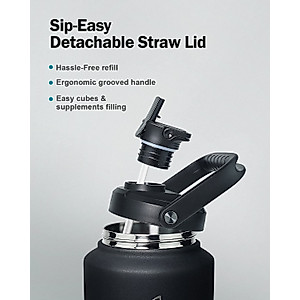 BUZIO Straw Lid 128oz/84oz Insulated Water Bottle Stainless Steel Gallon Jug Only, Replacement Straw Lid of 4.33” Diameter Insulated Gallon Jug with Big Wide Handle, Easy to Carry, Leak-Proof BPA-Free