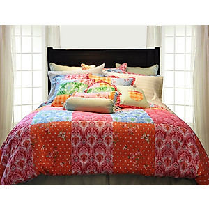 Pointehaven Printed 300 TC 3-Piece 100-Percent Combed Cotton Duvet Set, Clarissa, Queen