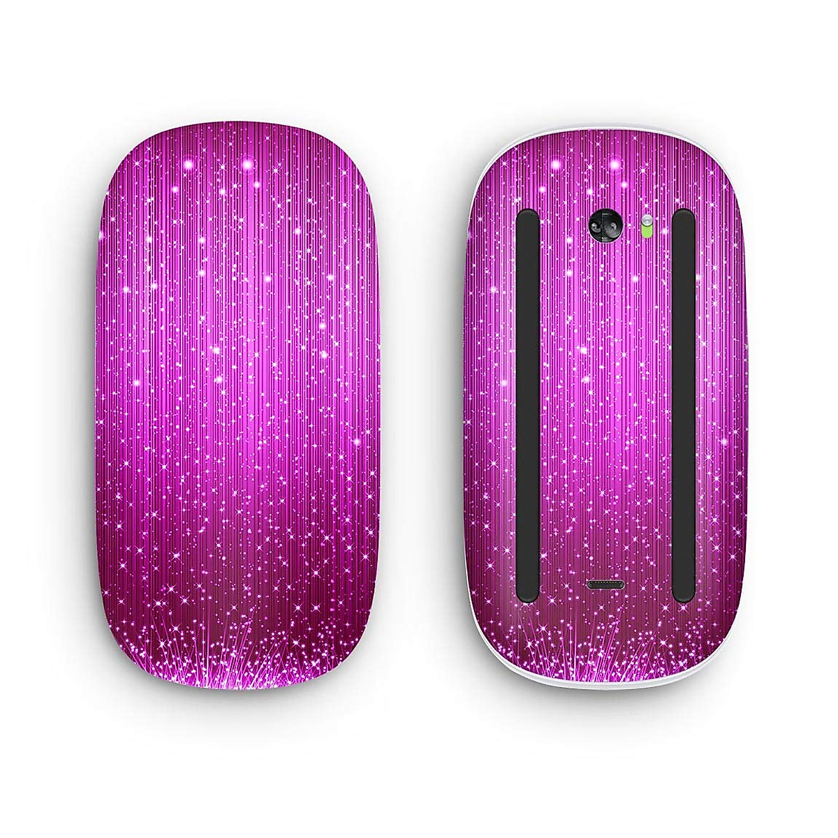 Design Skinz Abstract Pink Neon Rain Curtain Vinyl Decal Compatible with The Apple Magic Mouse 2 (Wireless, Rechargable) with Multi-Touch Surface
