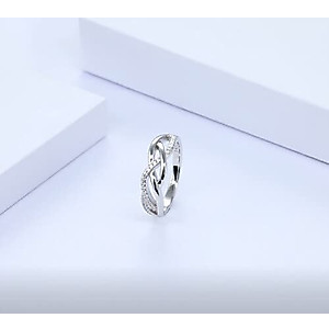 STARCHENIE Infinity Promise Celtic Knot Ring for Women 925 Sterling Silver Engagement Wedding Band Anniversary Jewelry Size7