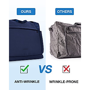 BAGSMART Foldable Travel Duffle Bag, 30.6L Large Carry On Tote Bag Gym Sports Bag for Women, Weekender Overnight Bag for Travel Essentials & Daily Necessities(Navy Blue)