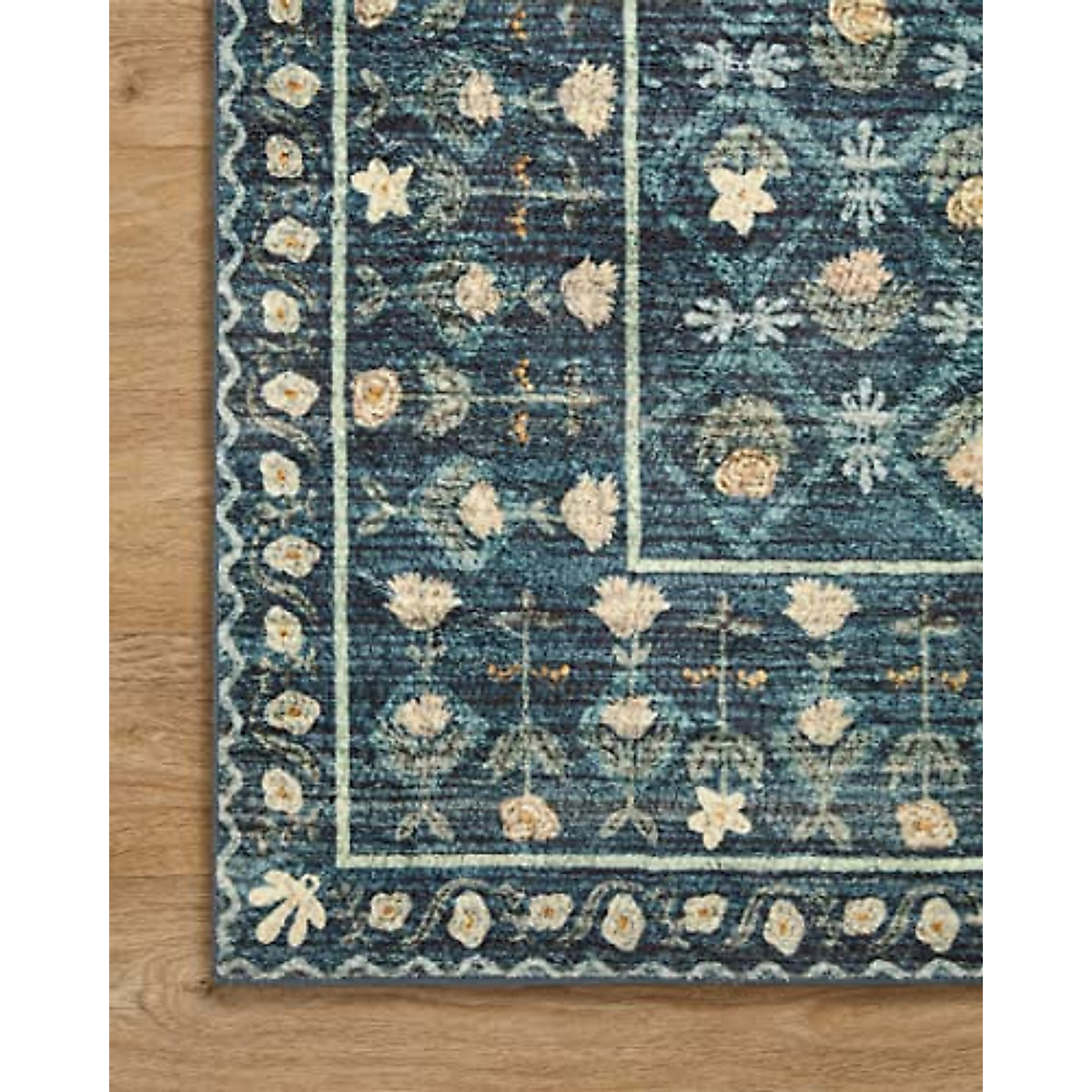 Loloi Rifle Paper Co. x Eden Collection EDE-03 Lattice Indigo 3'-6" x 5'-6" Accent Rug